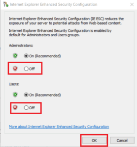 How to Turn Off IE Enhanced Security on Windows Server?